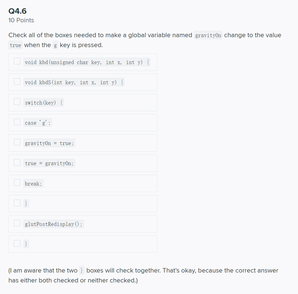 Solved Q4.6 10 Points Check all of the boxes needed to make | Chegg.com