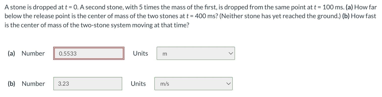 Solved A stone is dropped at t=0. A second stone, with 5 | Chegg.com
