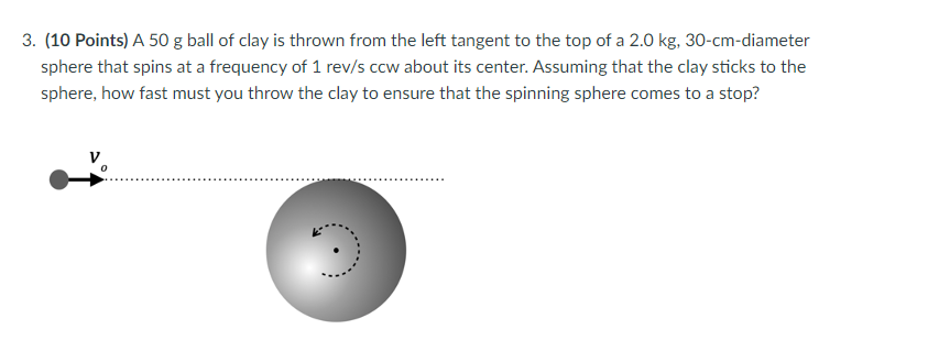 Solved (10 ﻿Points) ﻿A 50g ﻿ball of clay is thrown from the | Chegg.com