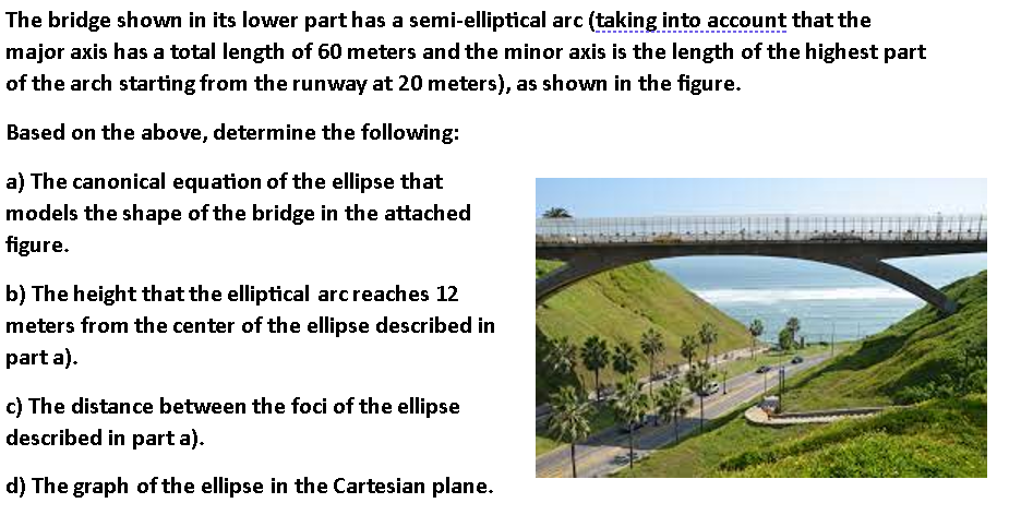 Solved The bridge shown in its lower part has a | Chegg.com