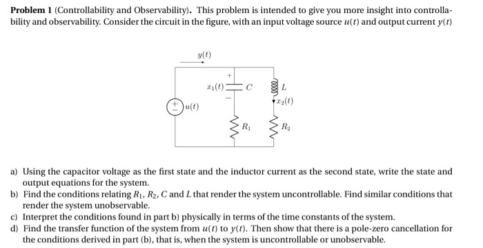 Solved Problem 1 (Controllability and Observability). This | Chegg.com