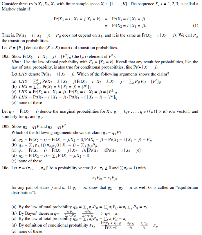 Solved Consider three r.v.’s X1,X2, X3 with finite sample | Chegg.com