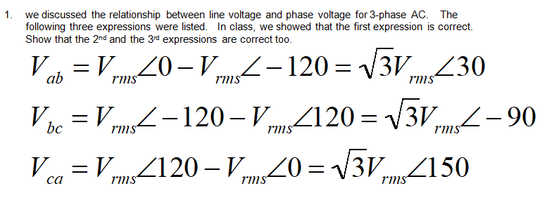 Solved we discussed the relationship between line voltage | Chegg.com