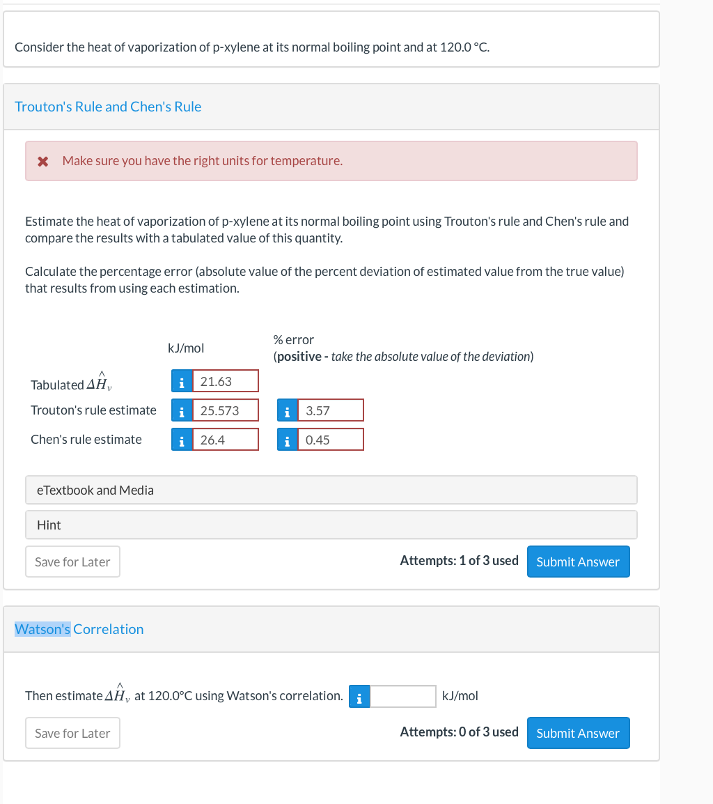 Solved Consider the heat of vaporization of p-xylene at its | Chegg.com