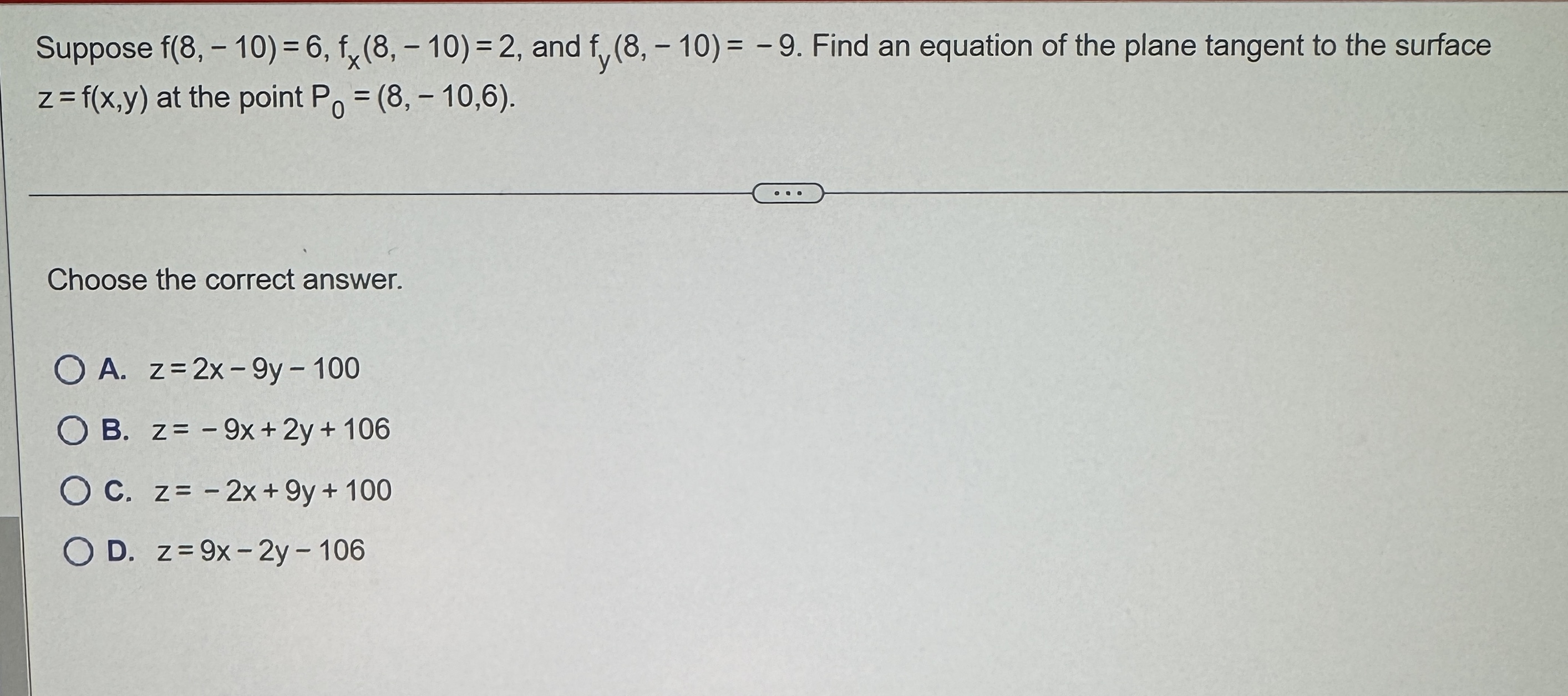 Solved Suppose f(8,-10)=6,fx(8,-10)=2, ﻿and fy(8,-10)=-9. | Chegg.com