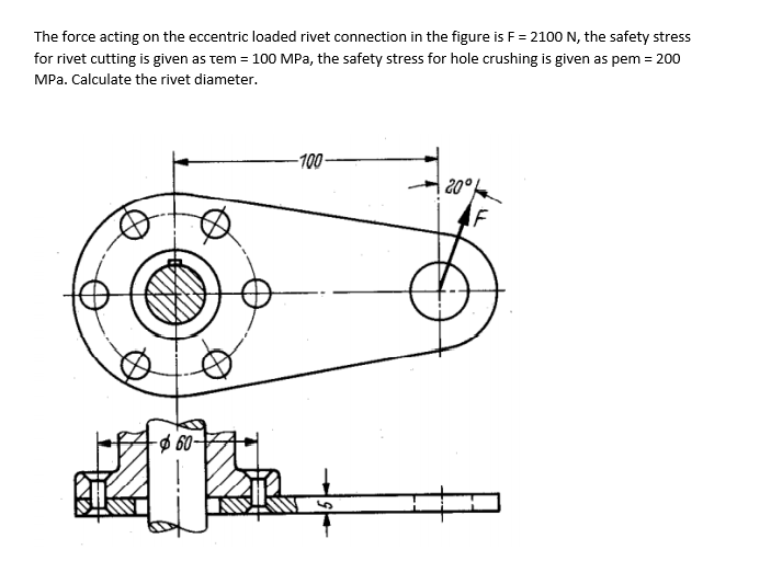 Solved The force acting on the eccentric loaded rivet | Chegg.com