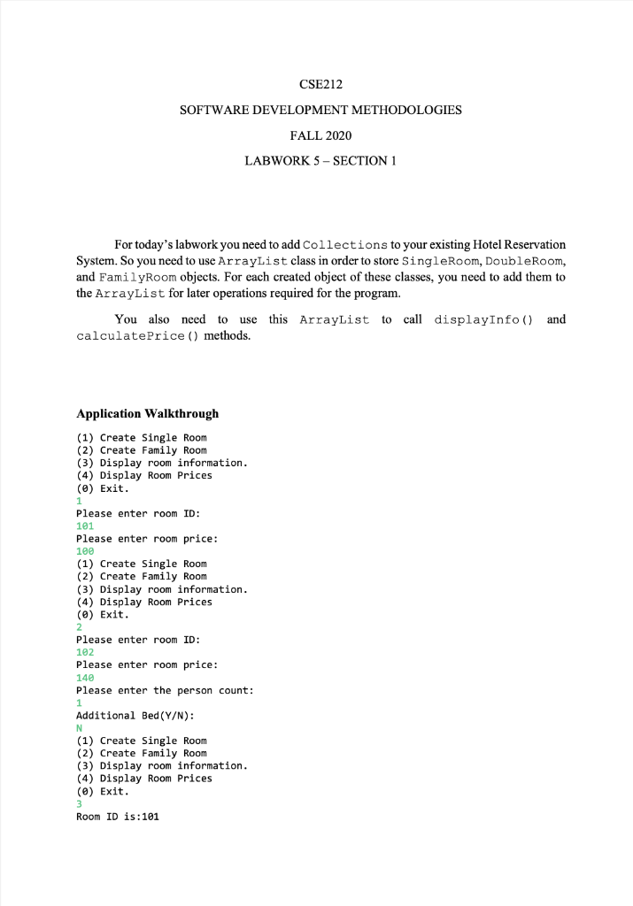 CSE212 SOFTWARE DEVELOPMENT METHODOLOGIES FALL 2020 | Chegg.com
