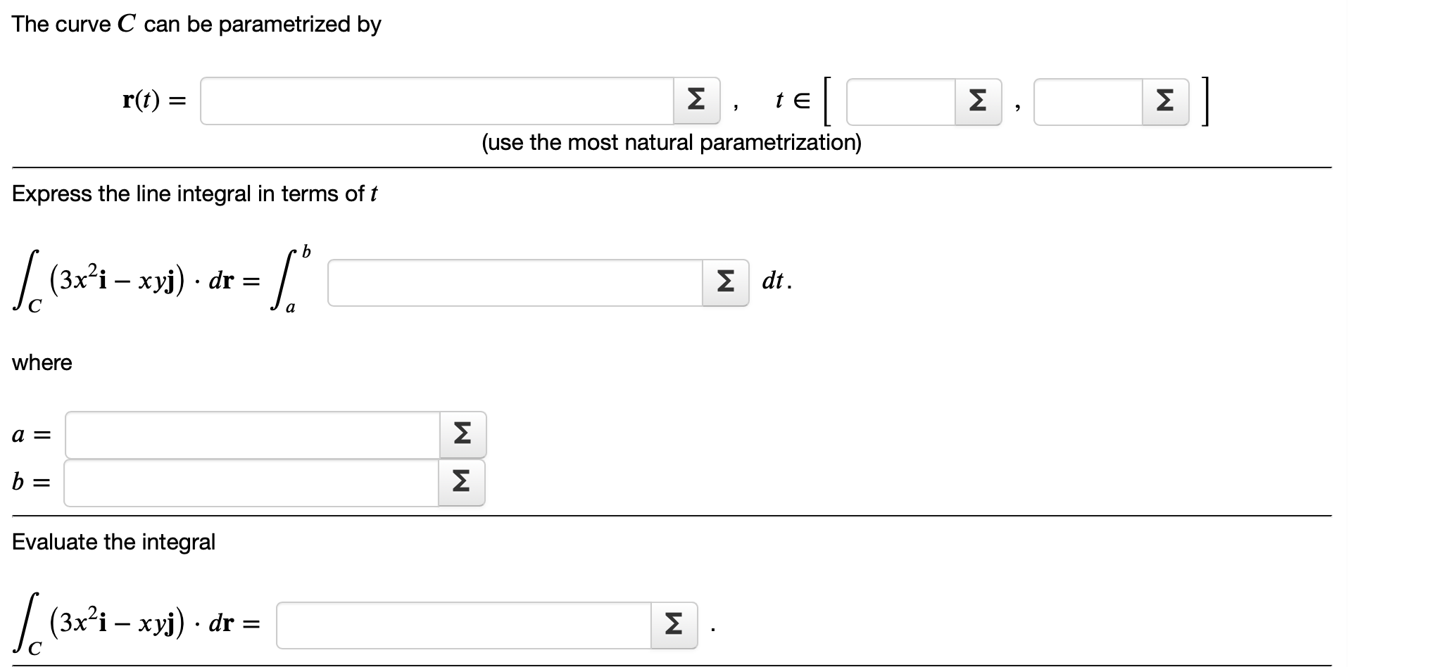 Solved The curve C can be parametrized by r(t)= Express the | Chegg.com