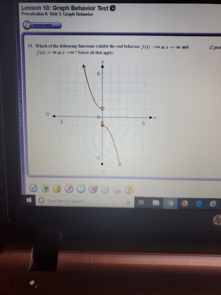Solved Lesson 10: Graph Behavior Test Precalculus A Unit 3: | Chegg.com