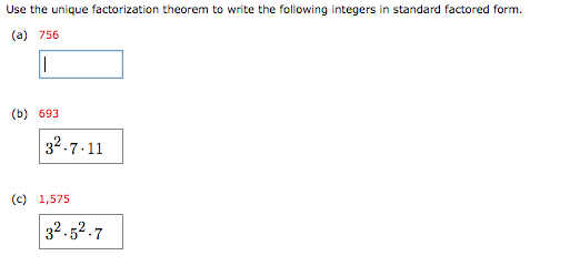 Solved Use The Unique Factorization Theorem To Write The