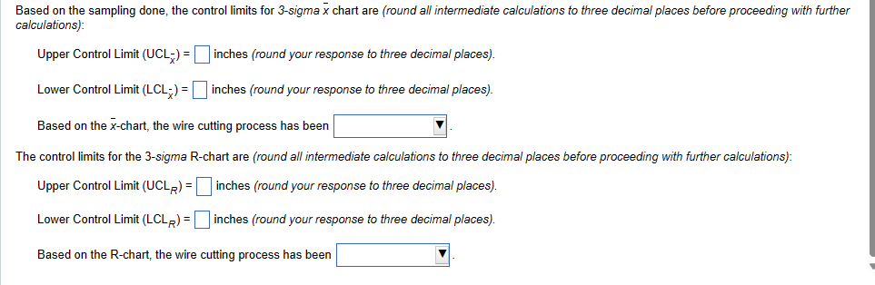 Solved Based on the sampling done, the control limits for 3 | Chegg.com