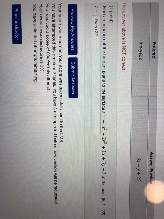 Solved Previous Problem Problem List Next Problem (1 point | Chegg.com