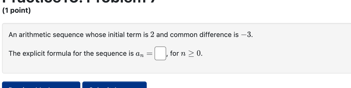 Solved Given the following arithmetic sequence: | Chegg.com