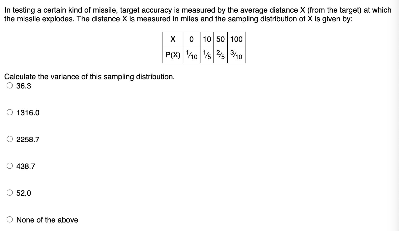 Solved In testing a certain kind of missile, target accuracy | Chegg.com