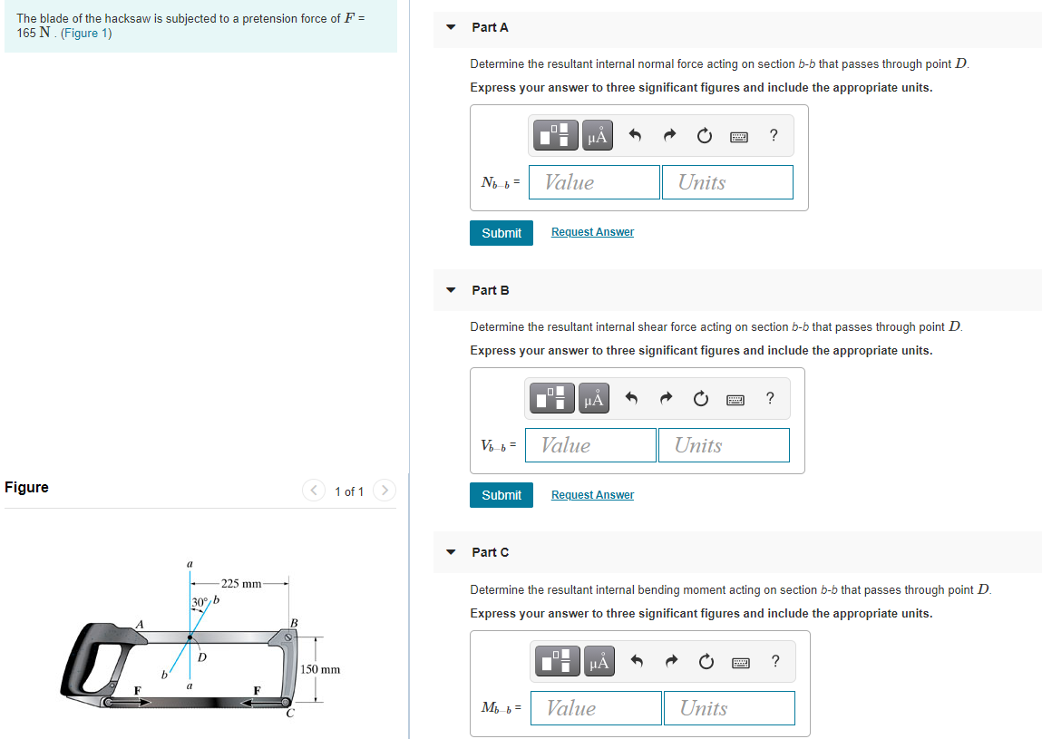 Solved The blade of the hacksaw is subjected to a pretension | Chegg.com