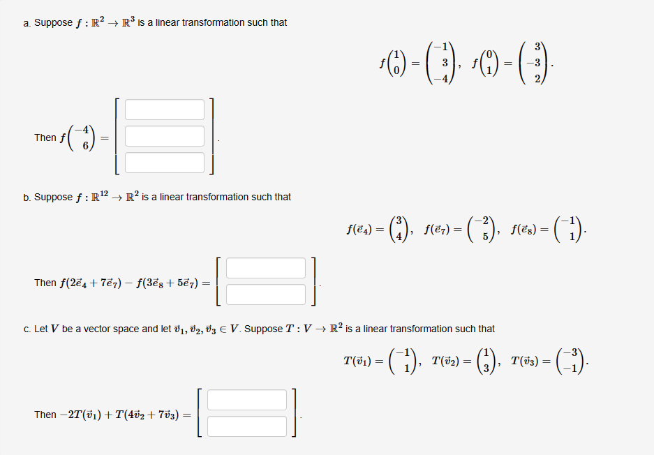 Solved a. Suppose f:R2→R3 is a linear transformation such | Chegg.com