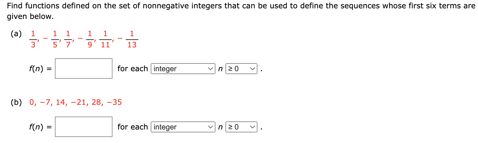 Solved Find functions defined on the set of nonnegative | Chegg.com
