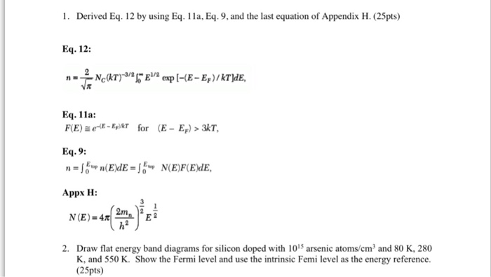 Solved 1. Derived Eq. 12 by using Eq. 1a, Eq.9, and the last | Chegg.com