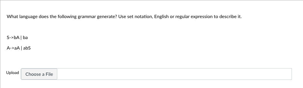 Solved What language does the following grammar generate? | Chegg.com