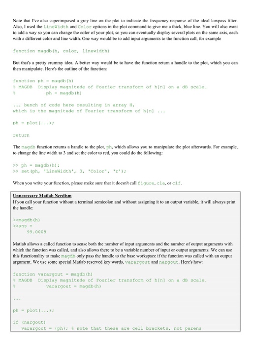 Solved Matlab Function To Display Magnitude On A Db Scale