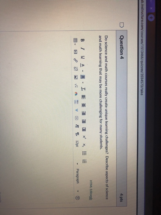 Solved D Question 4 4 pts Do science and math courses really | Chegg.com