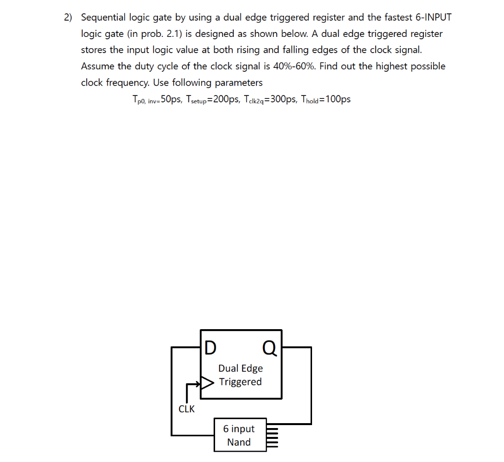 Solved 2) Sequential logic gate by using a dual edge | Chegg.com