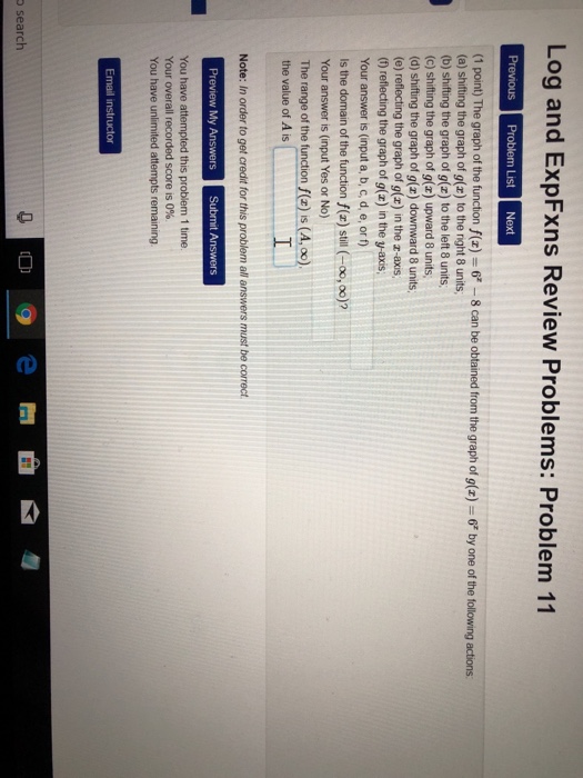 Solved Log and ExpFxns Review Problems: Problem 11 Problem | Chegg.com