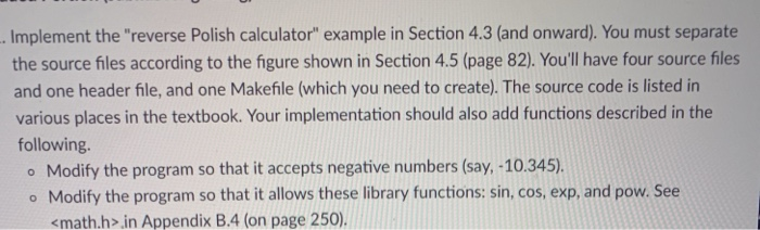 Implement the "reverse Polish calculator" example in | Chegg.com