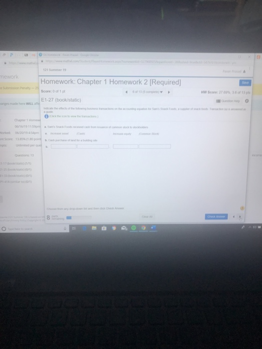 Solved P o m w.m 121 Summer 1 mework Homework: Chapter 1 | Chegg.com