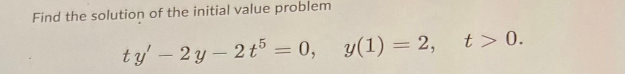 Solved Find the solution of the initial value problem | Chegg.com