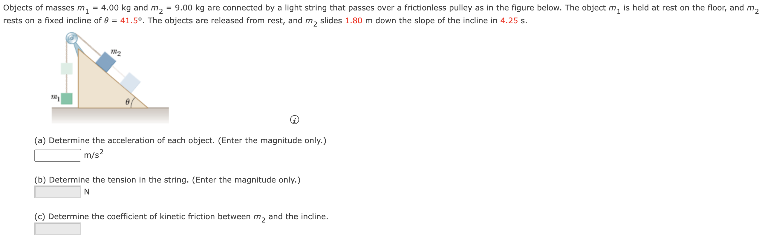 Solved rests on a fixed incline of θ=41.5∘. The objects are | Chegg.com