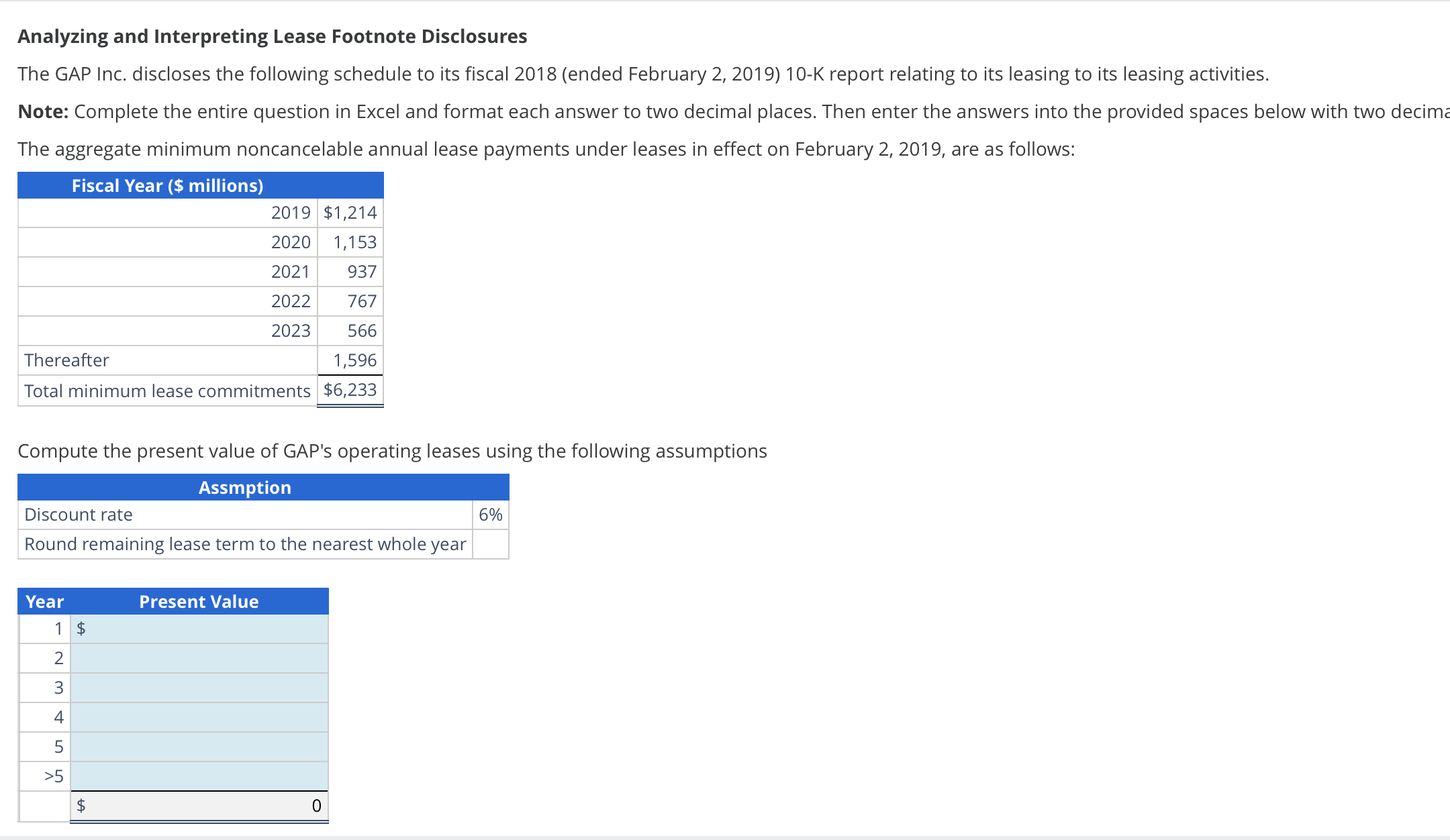 Solved Analyzing and Interpreting Lease Footnote Disclosures | Chegg.com