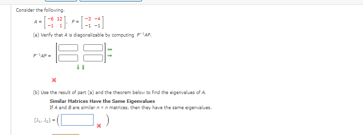 Solved Consider the following. A = -6 12 Ps (2) Verify that | Chegg.com