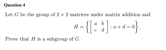 Solved Let \\( G \\) be the group of \\( 2 \\times 2 \\) | Chegg.com