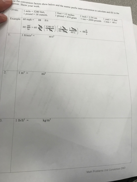 Solved Hussa Unit Conversion Date Use the conversion factors | Chegg.com