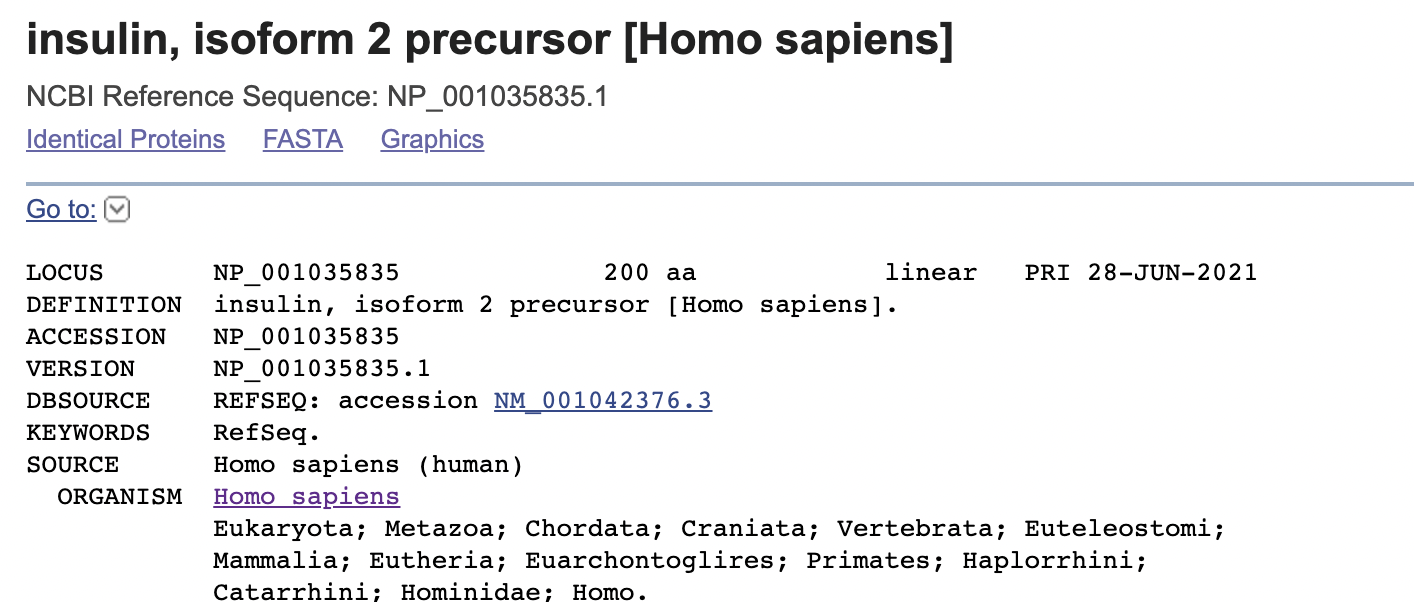 Solved insulin, isoform 2 precursor [Homo sapiens] NCBI | Chegg.com