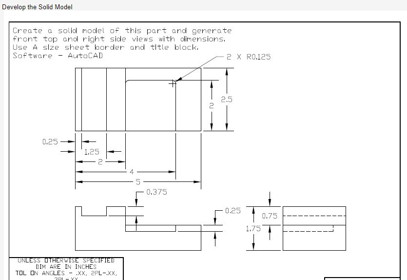 Solved Please assist developing the solid model in AutoCAD | Chegg.com