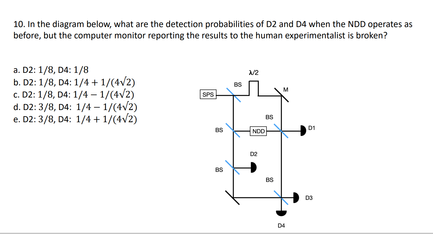 Solved 10. In the diagram below, what are the detection | Chegg.com