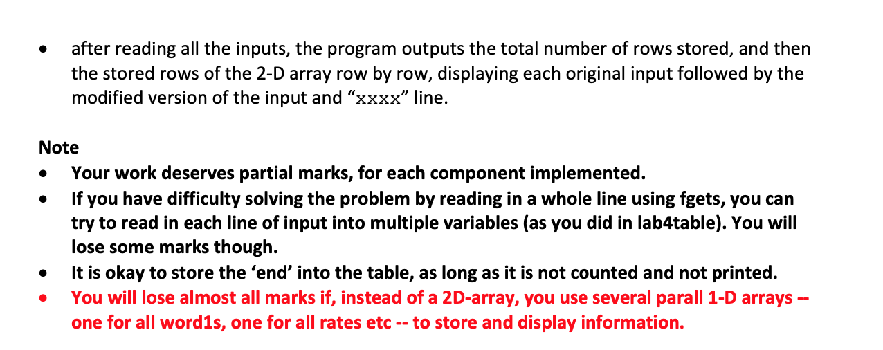 Solved Specification Write an ANSI-C program that reads user | Chegg.com