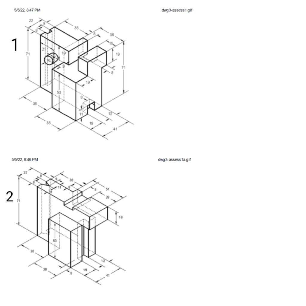 Solved *. Isometric (AutoCad) *. 3D Solid Object | Chegg.com