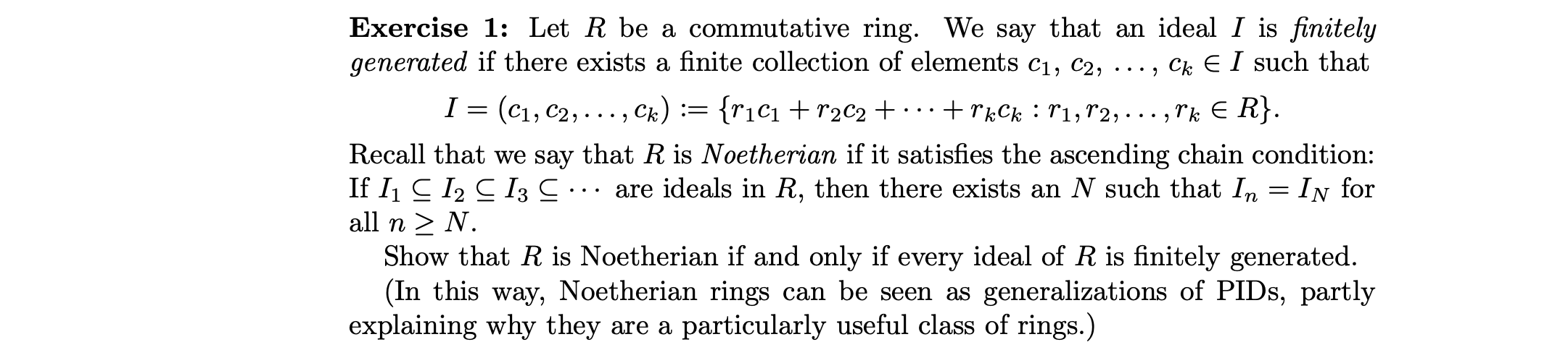 Solved Exercise 1: Let R be a commutative ring. We say that | Chegg.com