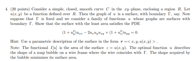 4. (20 points) Consider a simple, closed, smooth | Chegg.com