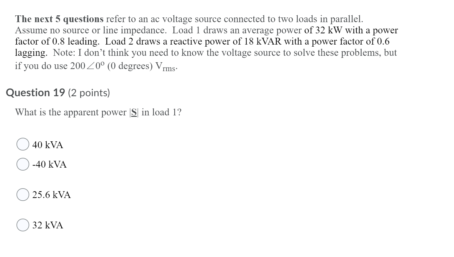 Solved The next 5 questions refer to an ac voltage source | Chegg.com