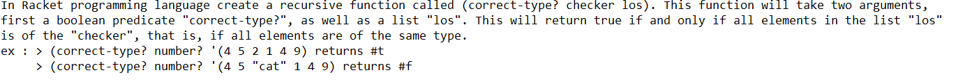 Solved In Racket Programming Language Create A Recursive