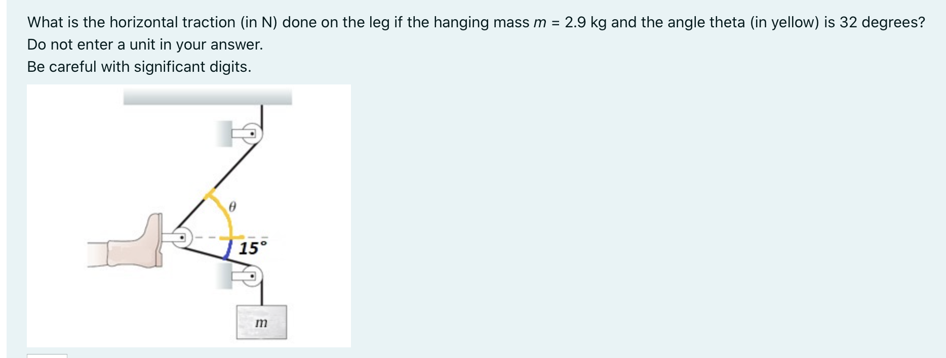 Solved = What is the horizontal traction (in N) done on the | Chegg.com