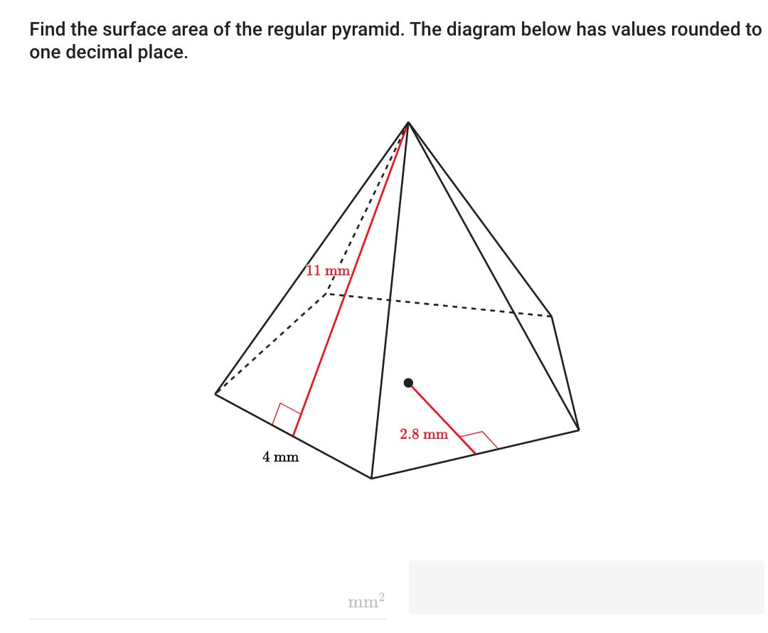 Find the surface area of the regular pyramid. The | Chegg.com