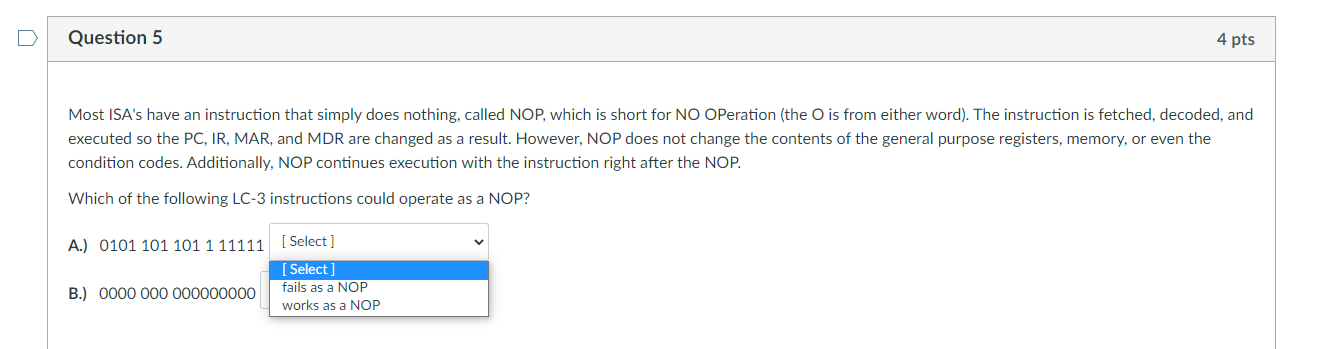 Solved LD LDI Table of LC-3 Instructions: OPERATION 15 14 13 | Chegg.com