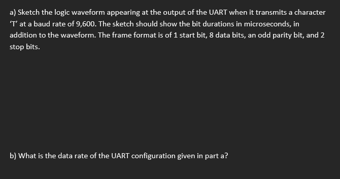 Solved a) Sketch the logic waveform appearing at the output | Chegg.com