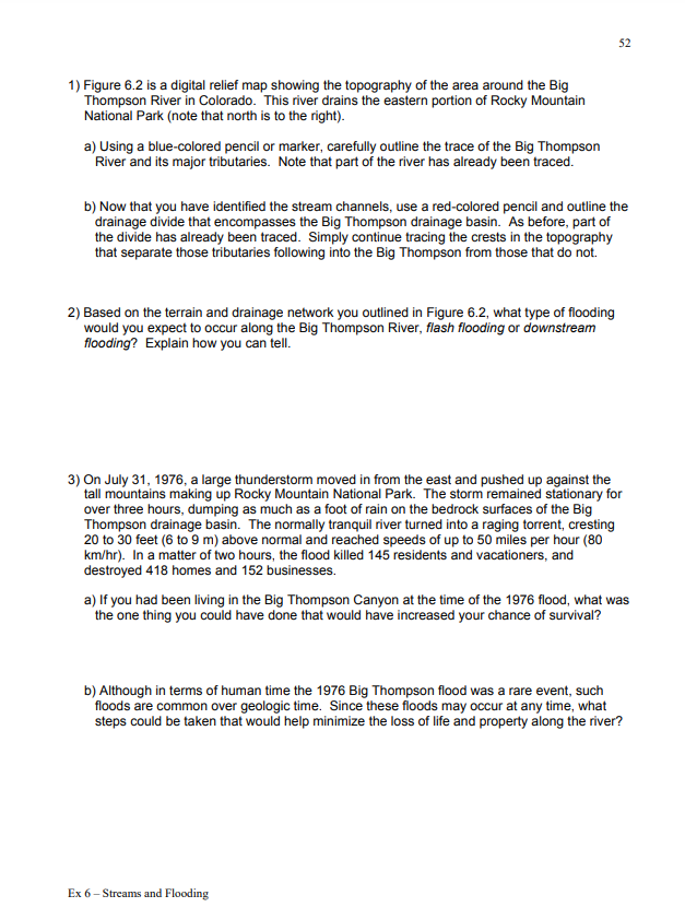 Solved 1) Figure 6.2 is a digital relief map showing the | Chegg.com