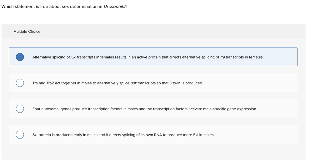 Solved Which Statement Is True About Sex Determination In 